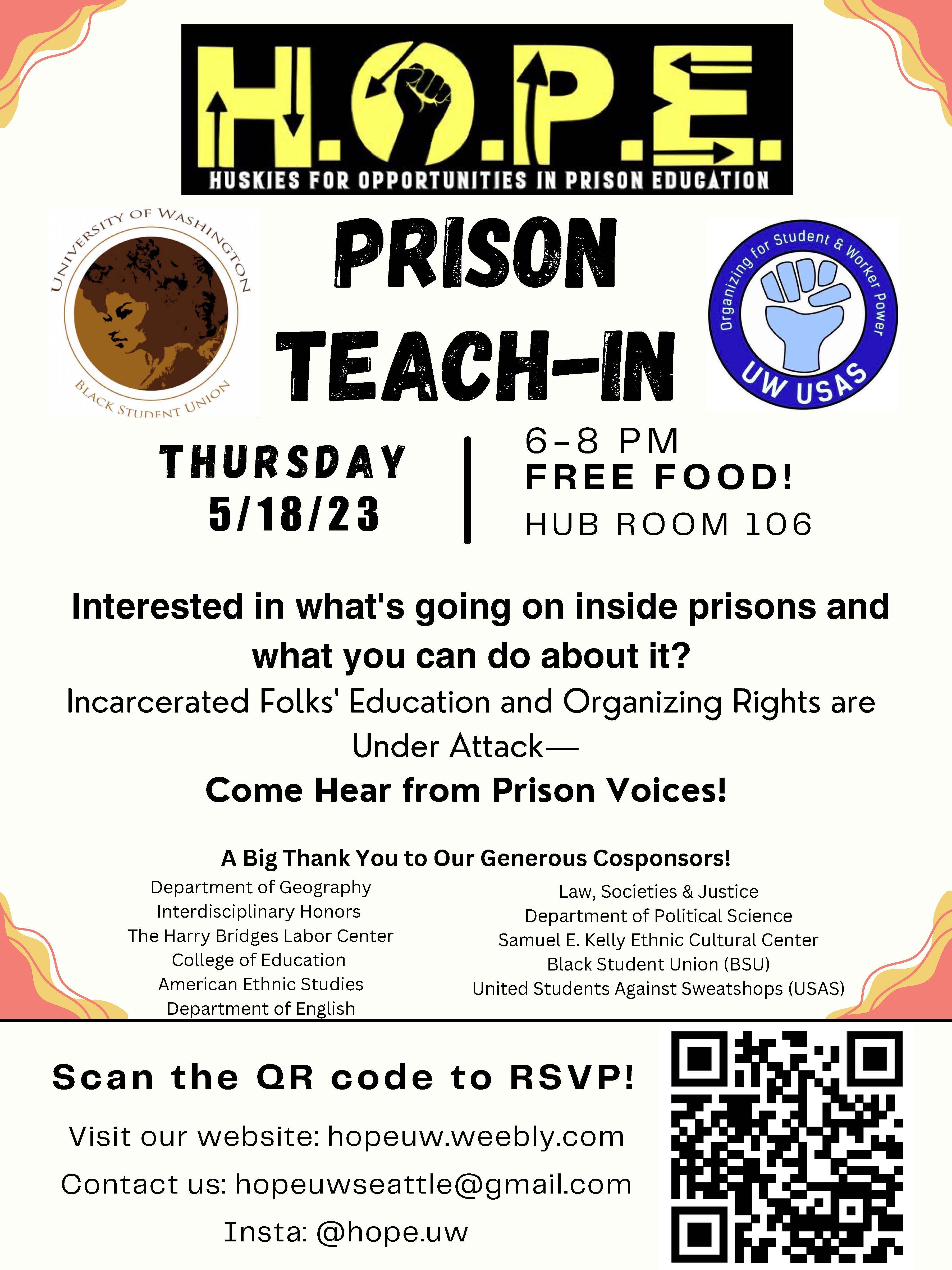 RSVP for Prison Teach-In on May 18, 6-8pm | Department of Political ...
