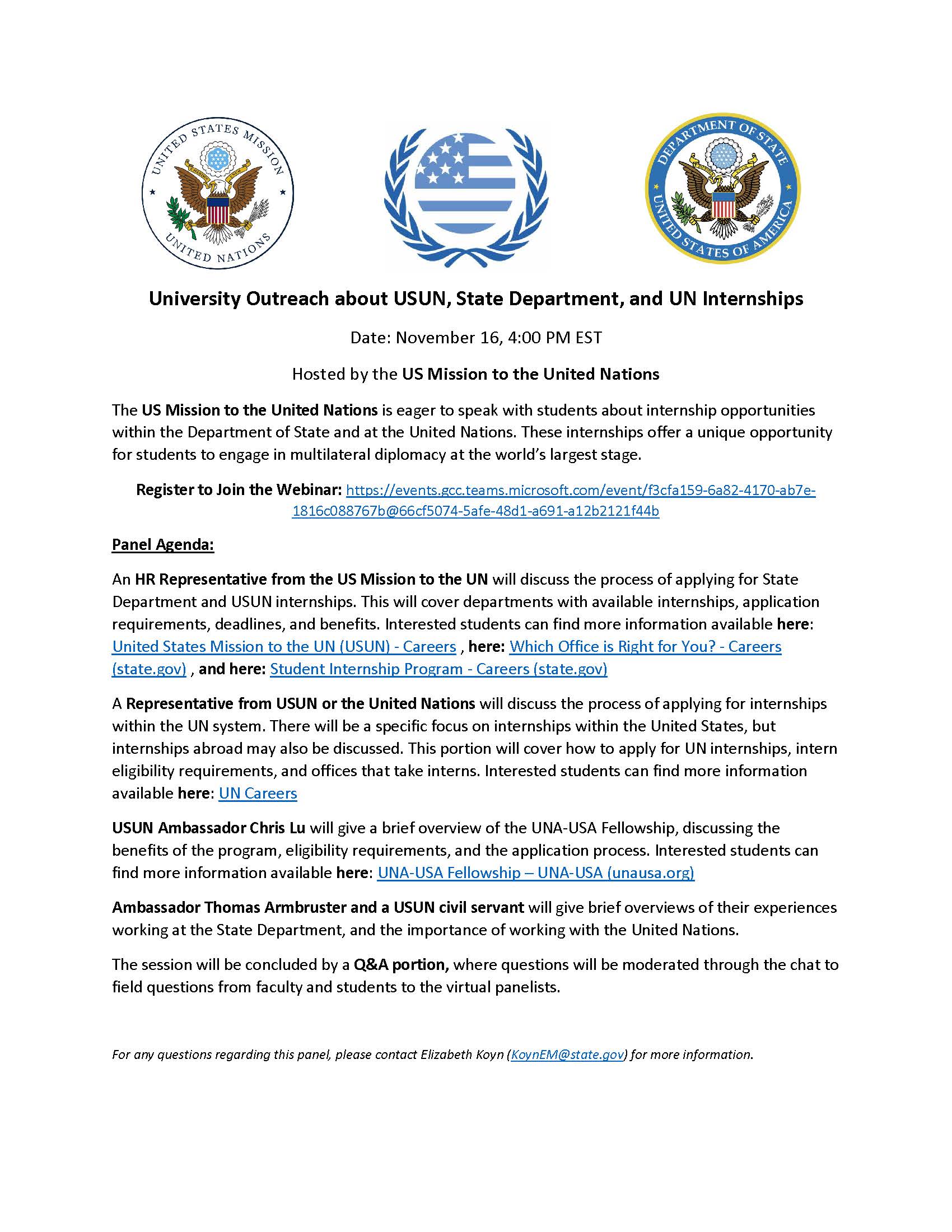 INVITATION: US Mission to the United Nations University Outreach ...