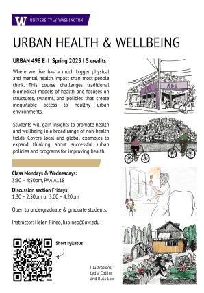 New Course-Urban Health and Wellbeing Spring 2025 | Department of ...